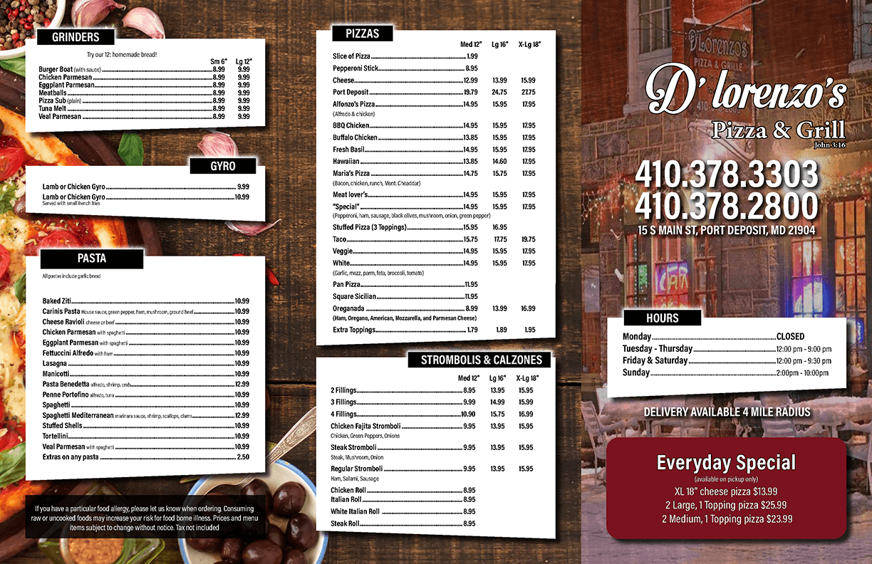 D'lorenzo's Pizza and Grill - Port Deposit MD